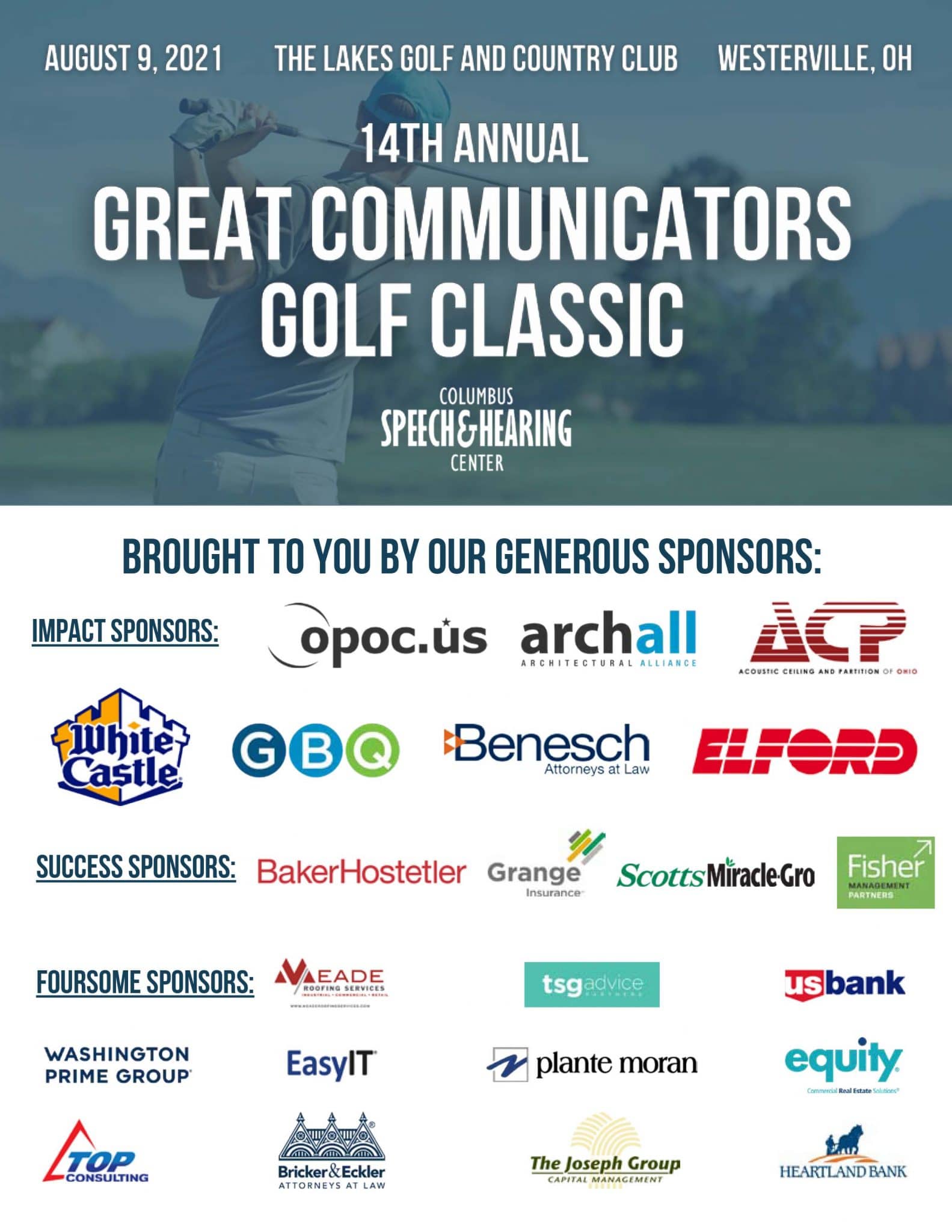 Columbus Speech & Hearing’s 14th Annual Golf Classic raised $92,916 ...